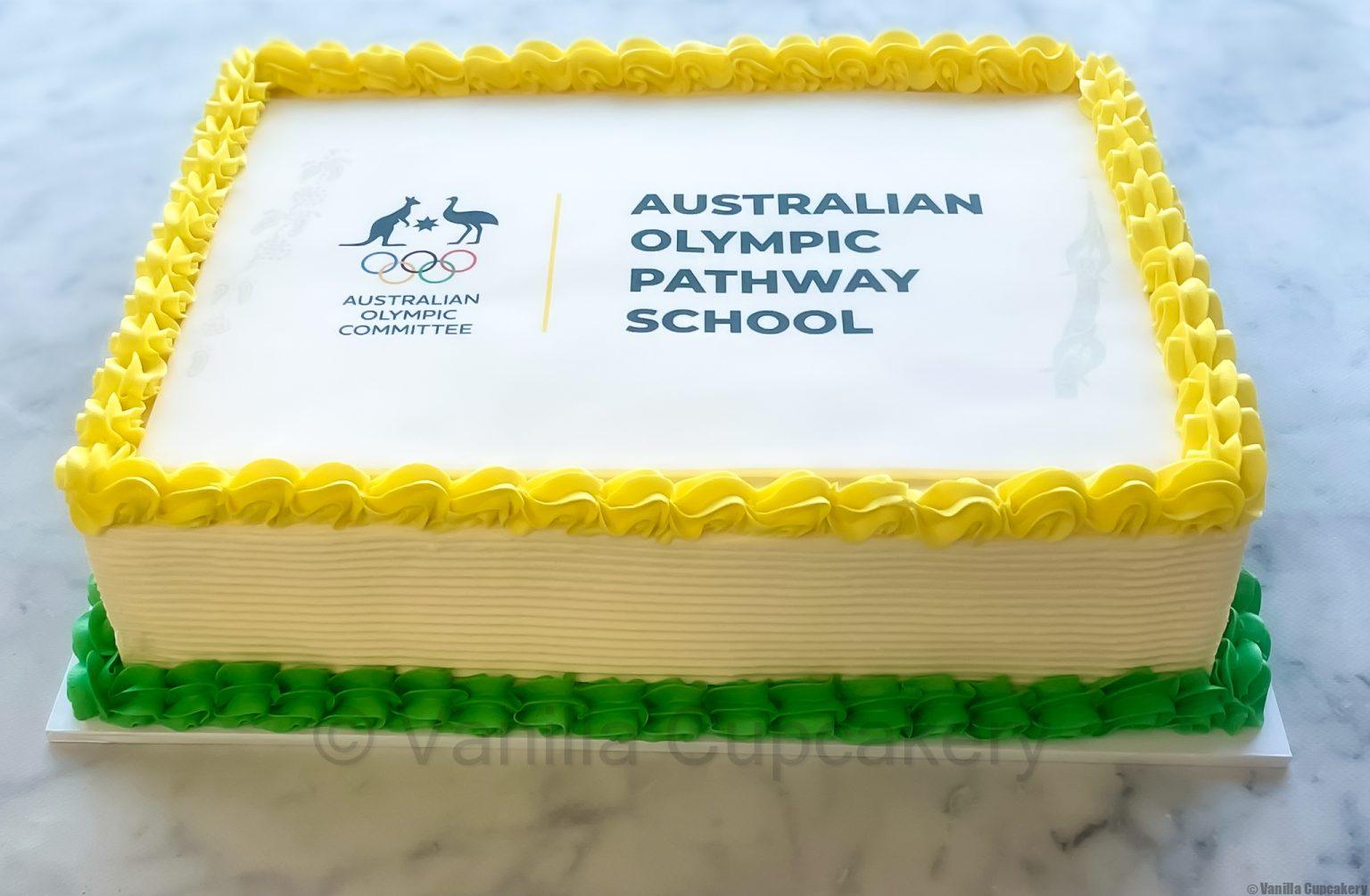 Corporate Logo slab cake | Vanilla Cupcakery